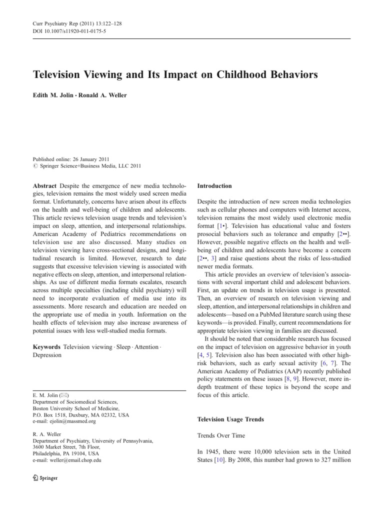 Impact of Television | PDF