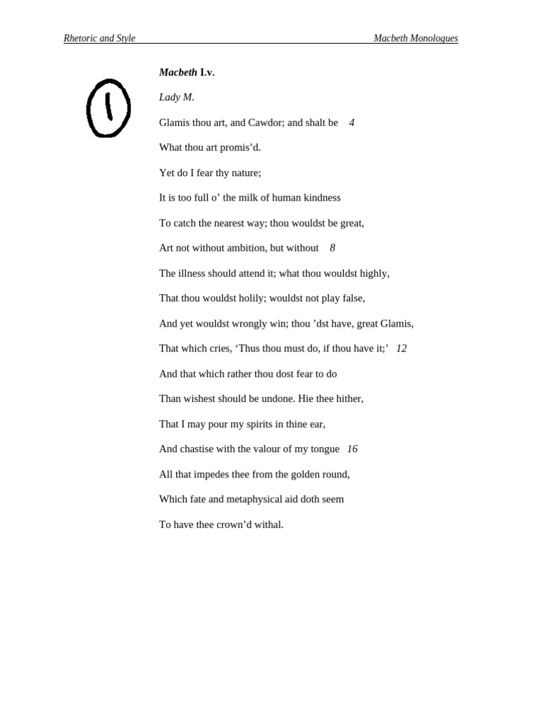 Macbeth Monologues Document | PDF