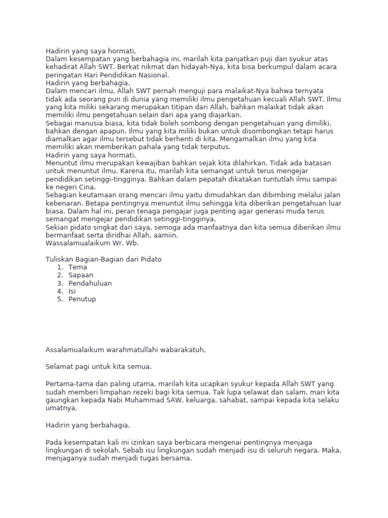Contoh Teks Pidato Persuasif | PDF