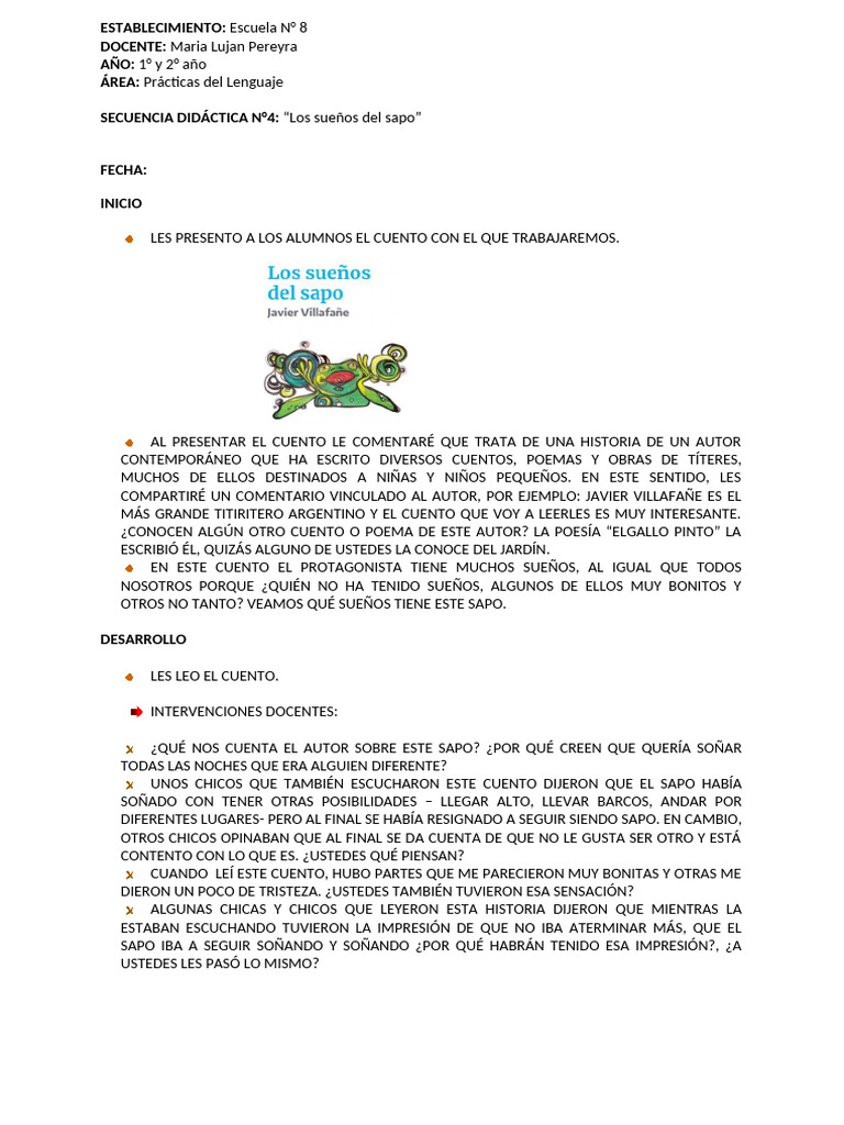 Los Sueños Del Sapo Pdf