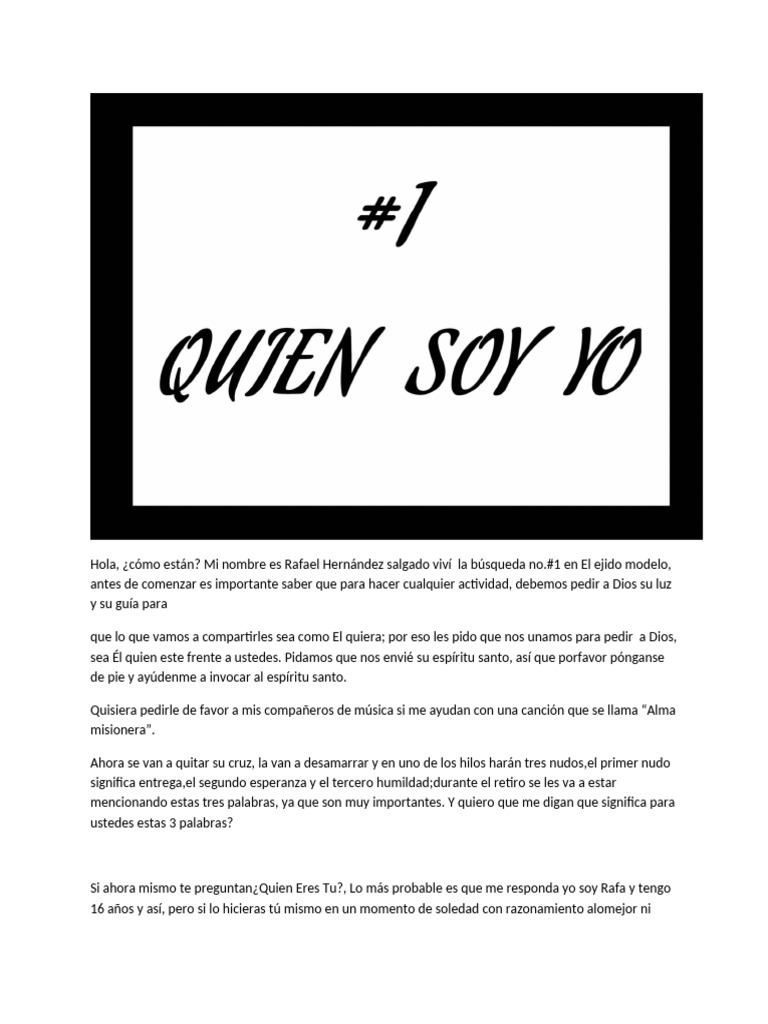 #1 ¿Quien Soy Yo | PDF