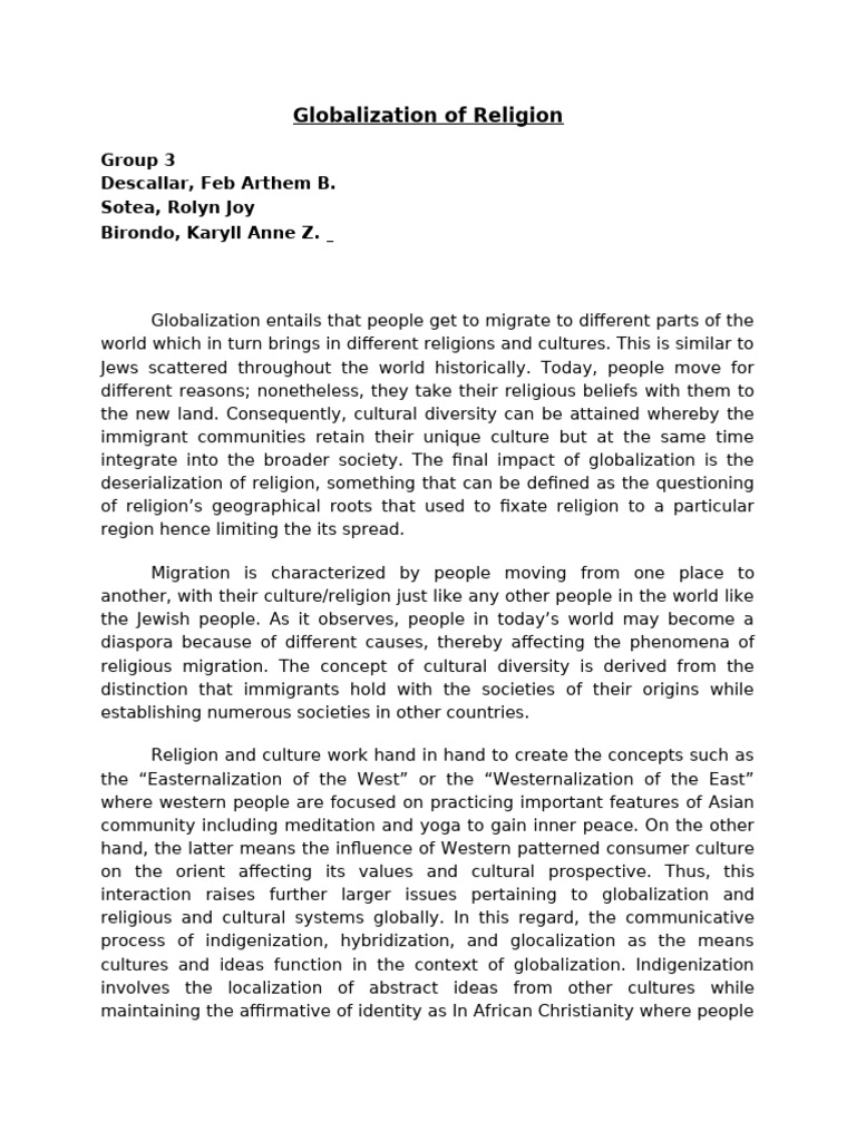 Globalization of Religion | PDF