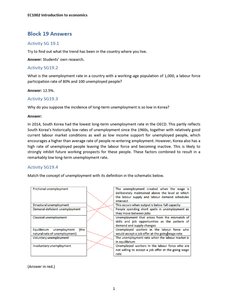 Block 19 Answers: Activity SG 19.1 | PDF
