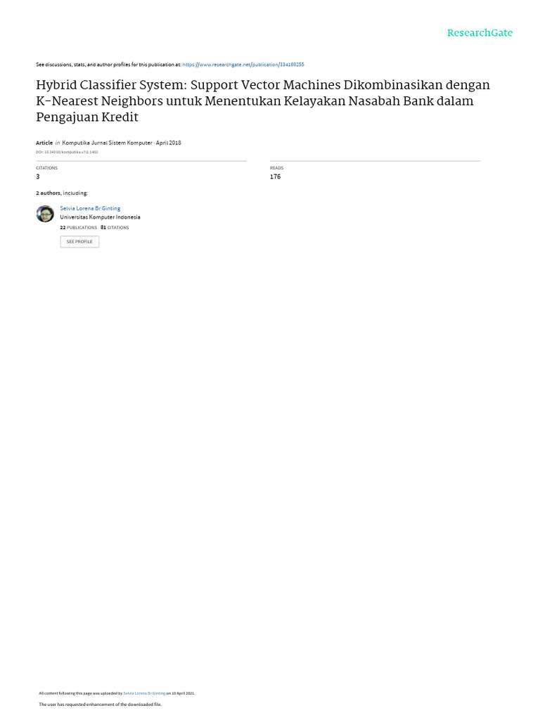 Hybrid Classifier System Support Vector Machines D | PDF