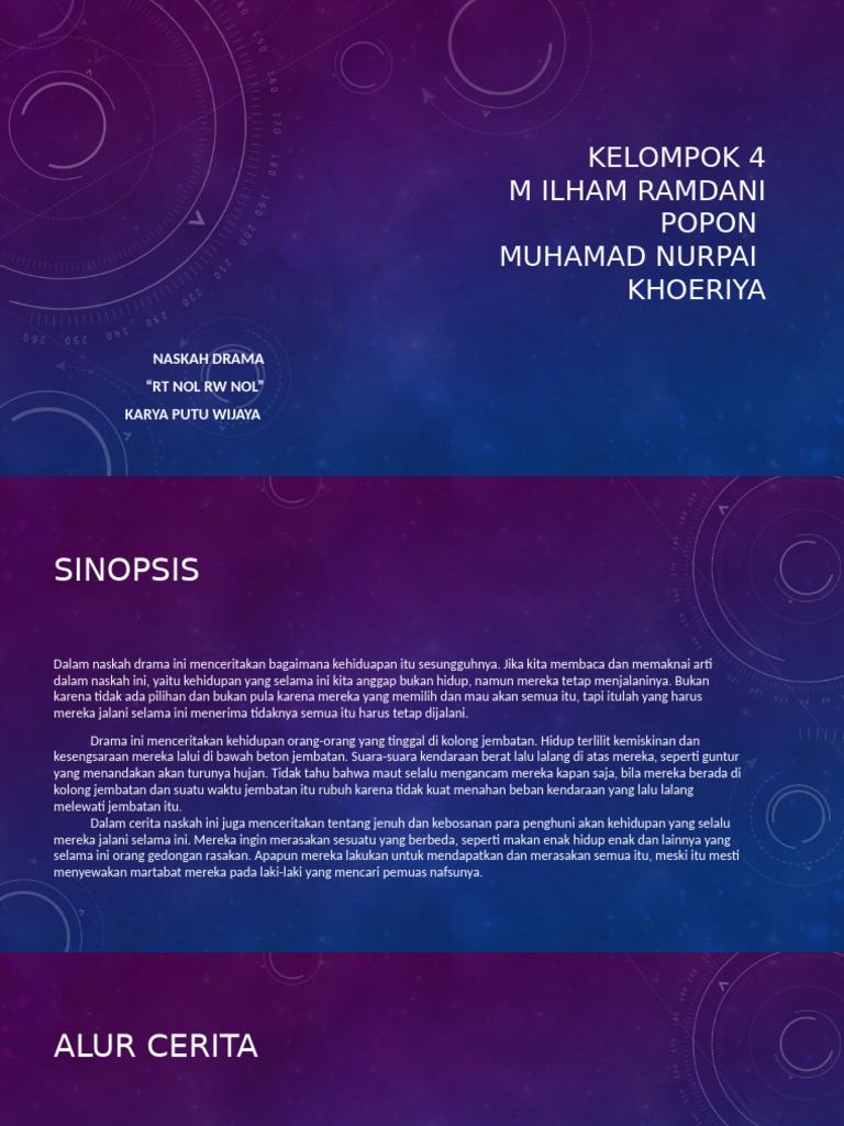 Kelompok 4 Naskah Drama RT Nol RW Nol Karya Putu Wijaya | PDF