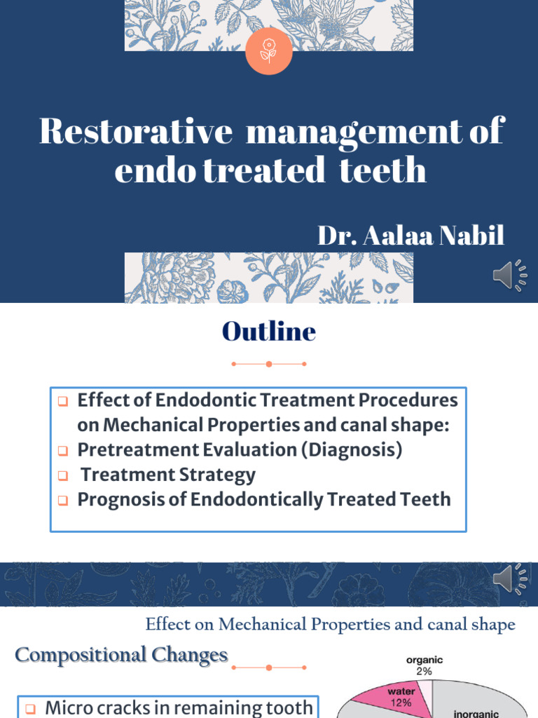 Restorative Management of Endo Treated Teeth 1 | PDF