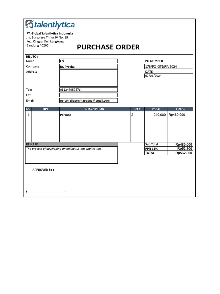 DRAFT - PURCHASE - ORDER - PO - Copy of FORM ORDER | PDF