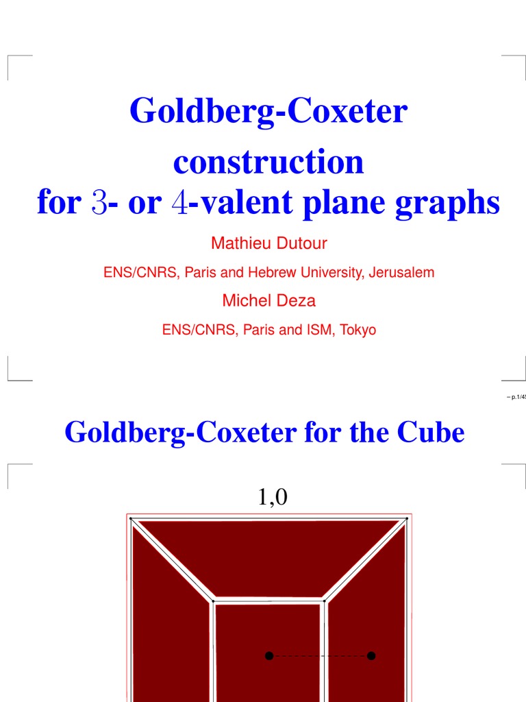 Mathieu Dutour and Michel Deza - Goldberg-Coxeter Construction For - or - Valent Plane Graphs ...