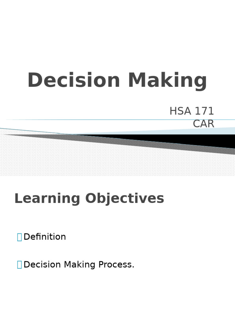 Decision Making Steps | PDF