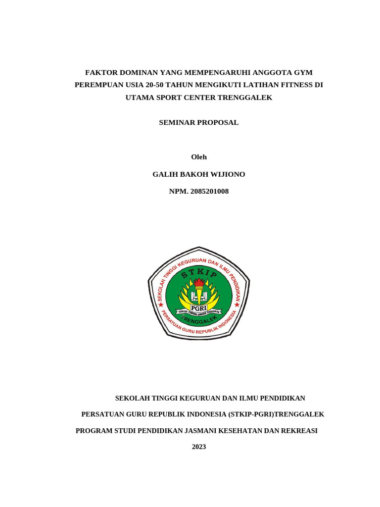 Faktor Dominan Yang Mempengaruhi Anggota Gym Perempuan Usia 20 Revisi ...