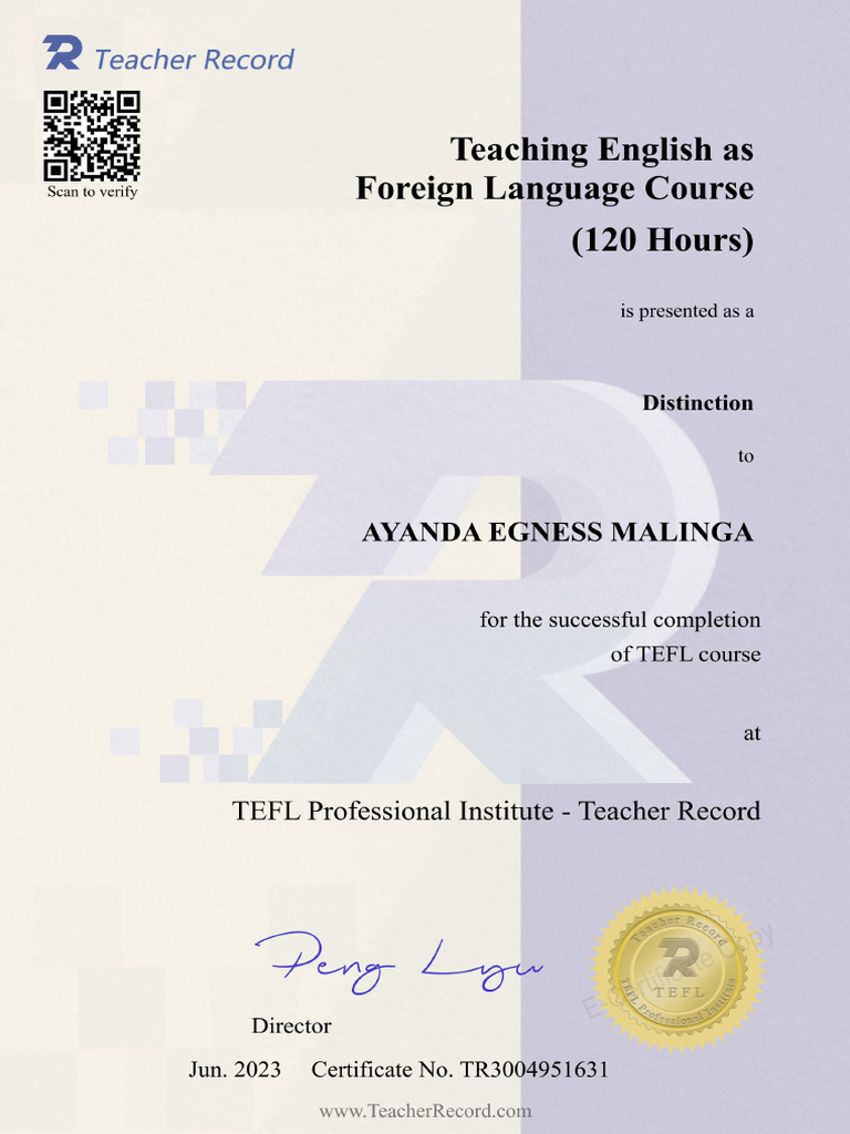 TEFL Certificate | PDF