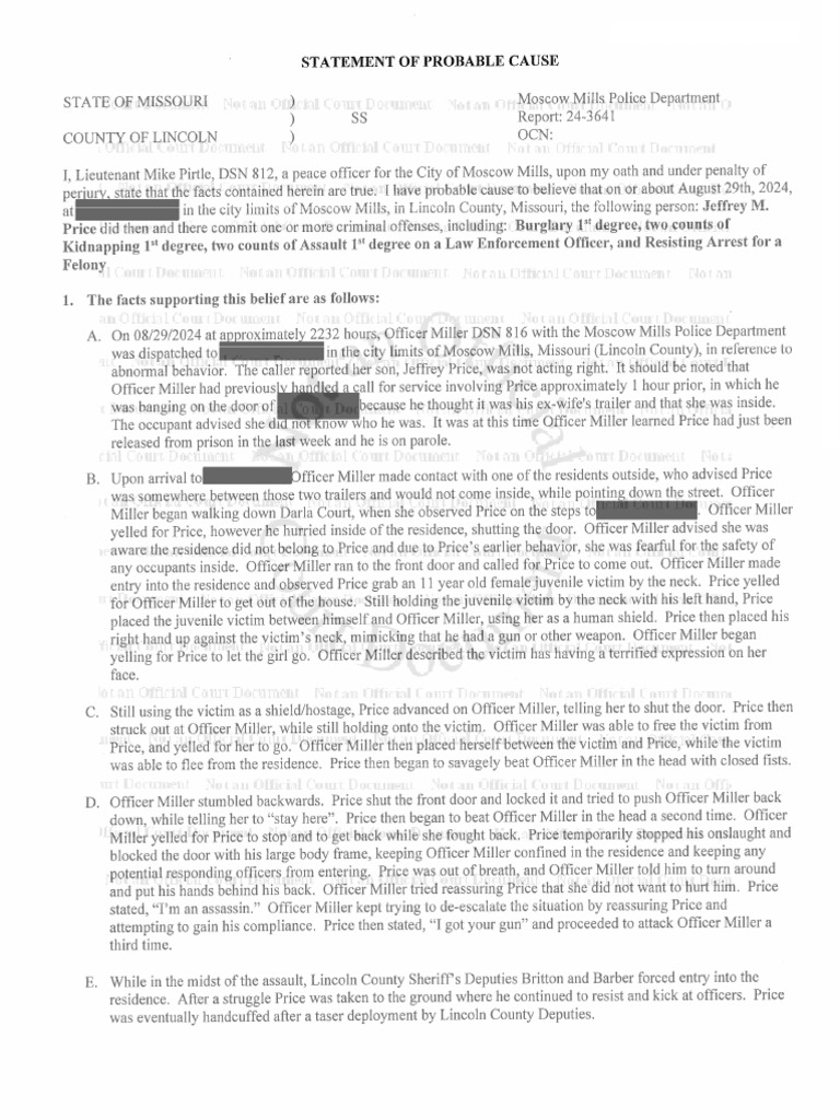 Moscow Mills Shooting: Jeffrey Price Arrest | PDF | Crimes | Crime ...