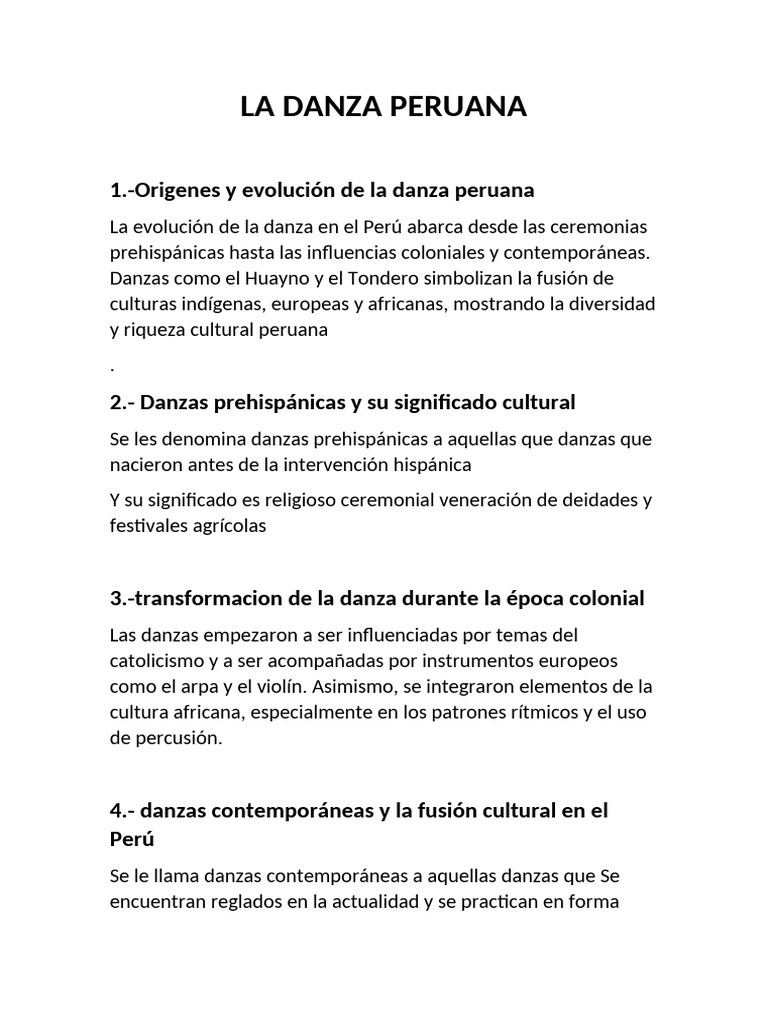 La Danza Peruana | PDF