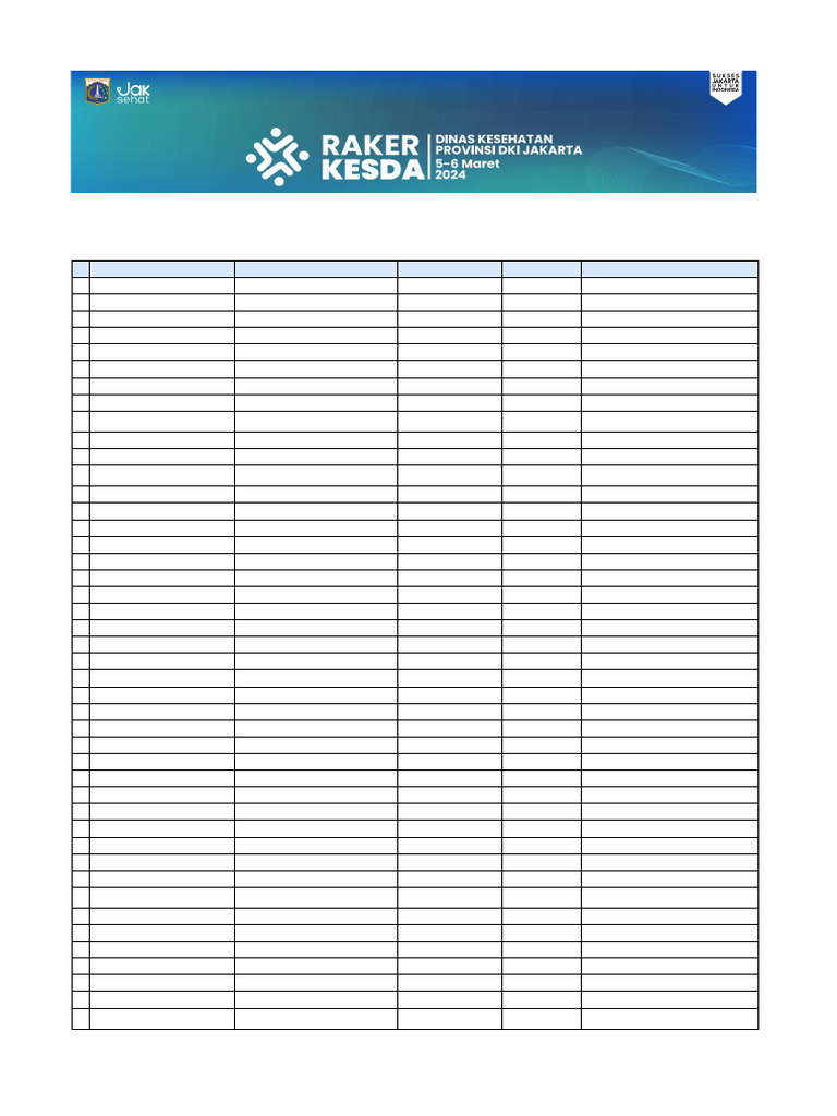 Daftar Satker Peserta BM Rakerkesda 06 Maret 2024 Hotel Aston Kartika Jakarta | PDF