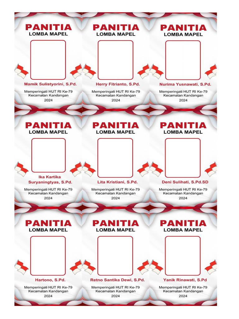 Name Tag Panitia | PDF