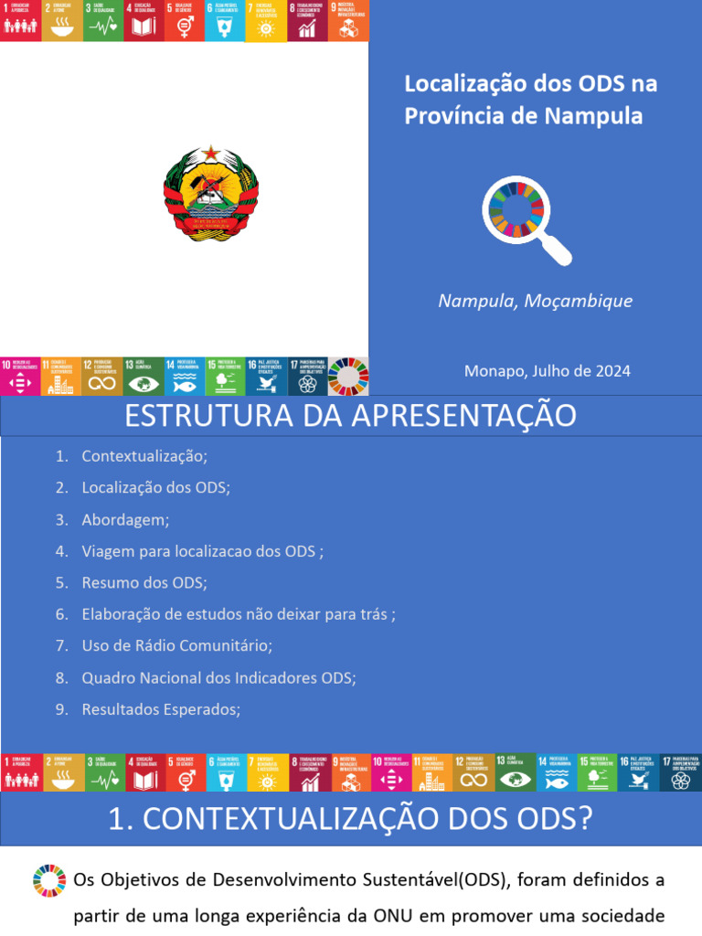 Apresentacao-Localização Dos ODS Na Província de Nampula 2024 | PDF