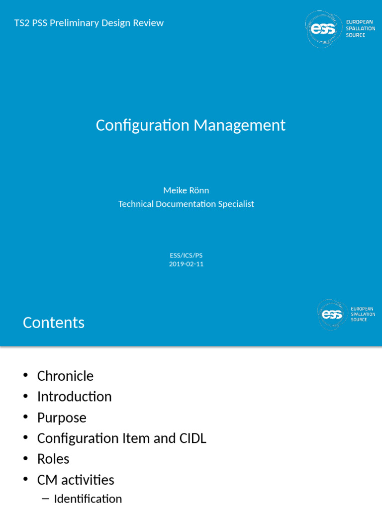 Configuration Management TS2 PSS PDR V2 | PDF