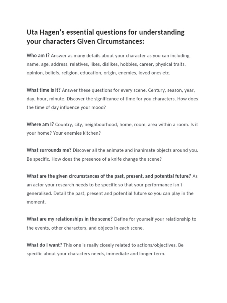 Given Circumstances | PDF