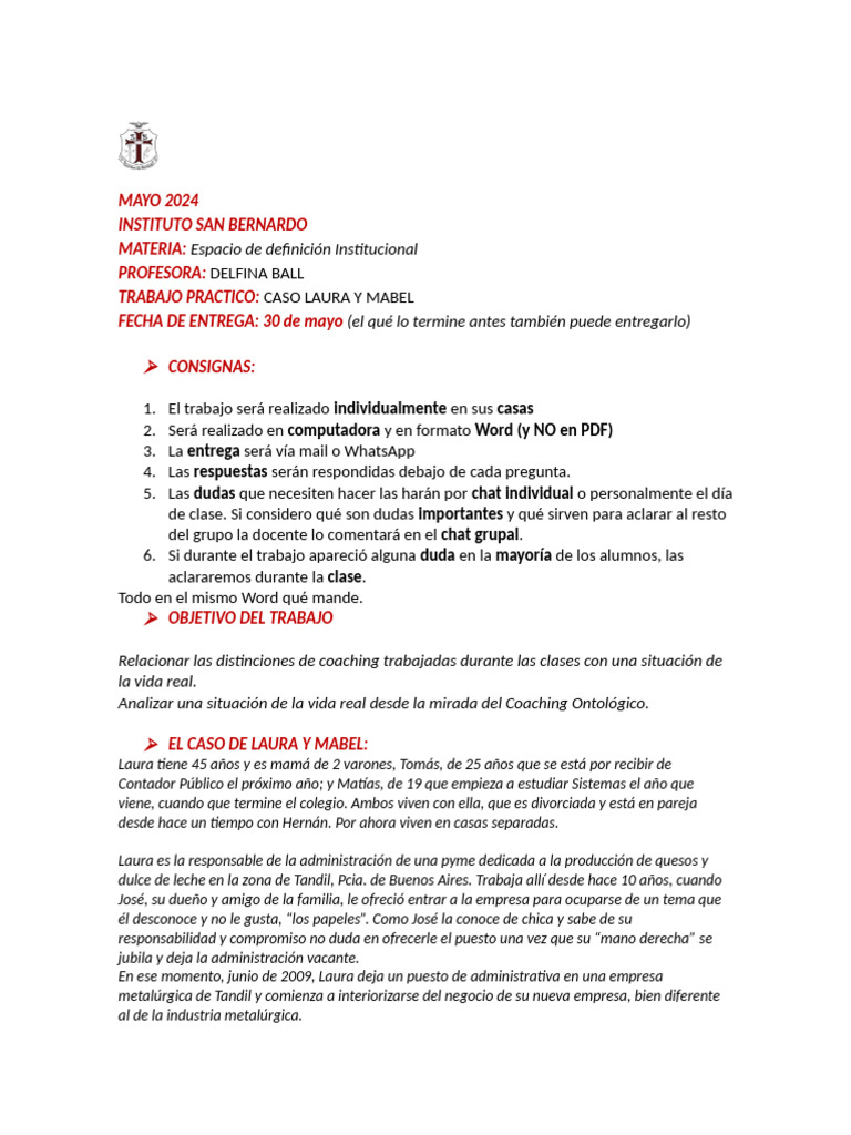 1 Trabajo Practico 1 Caso Laura y Mabel 30 Mayo 2024 | PDF