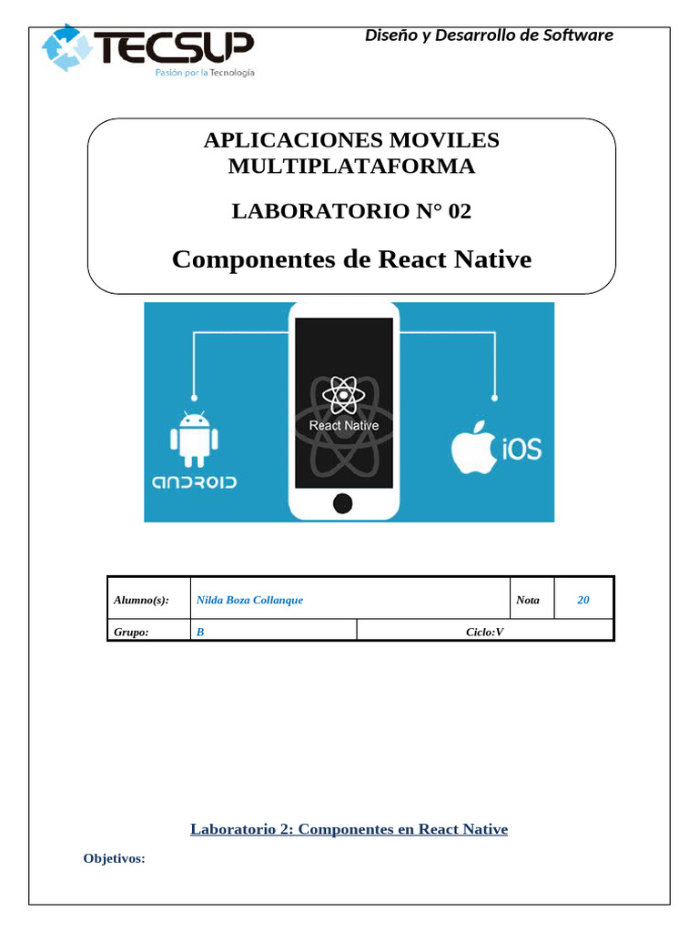Lab02-DAM - React Native - Componentes-1-1-1 | PDF