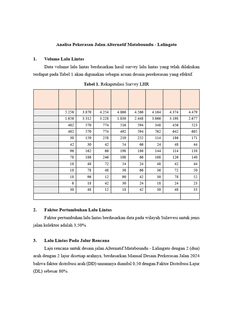 LAPORAN DESAIN PERKERASAN JALAN KOLAKA TIMUR Rev 2 | PDF