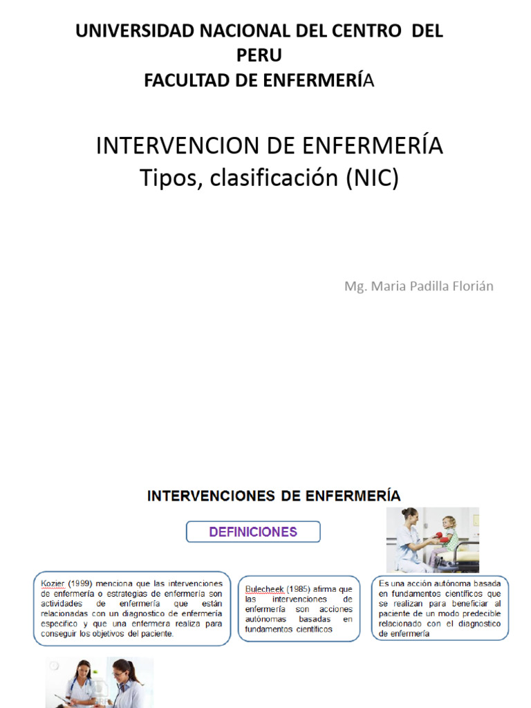 INTERVENCIONDEENFERMERIATiposclasificacion NIC | PDF