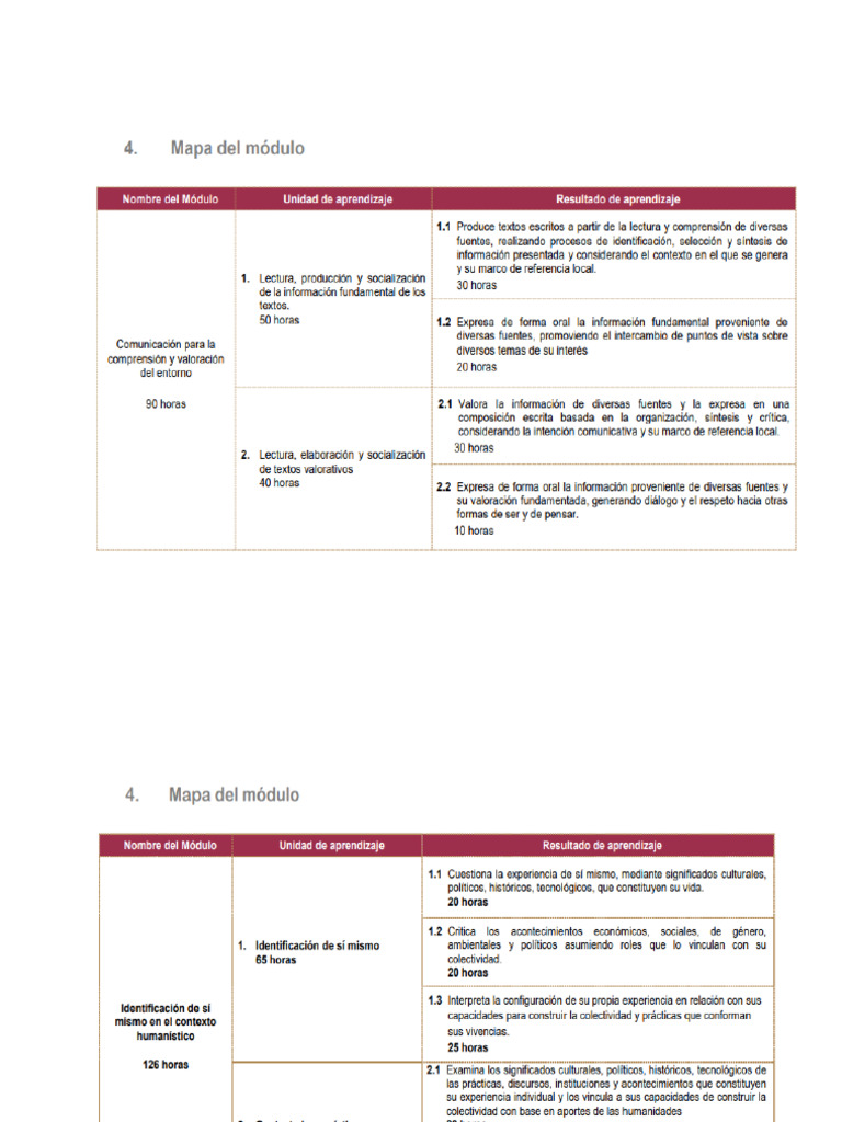 Mapa Curricular de Los Modulos | PDF