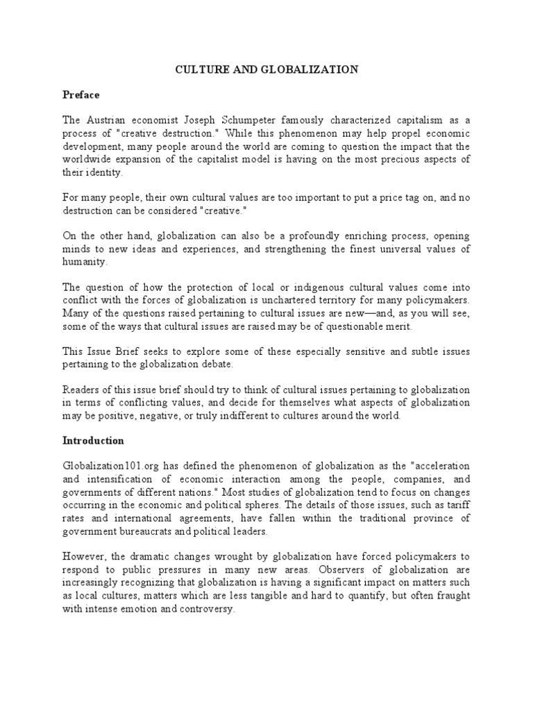 Globalization's Impact on Local Cultures | PDF | Globalization | Euro