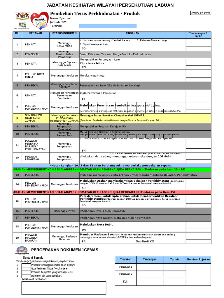 Borang Pergerakan Ep (Pembelian Terus) | PDF