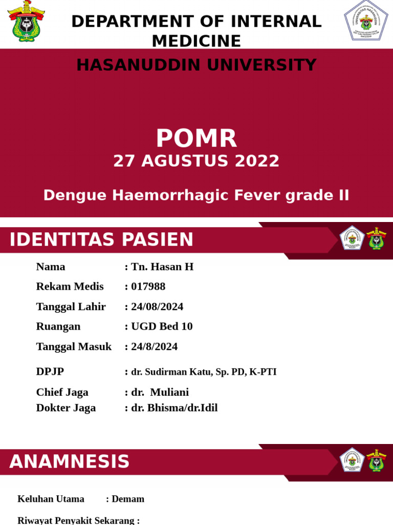 POMR Tn. Hasan DHF Grade II | PDF