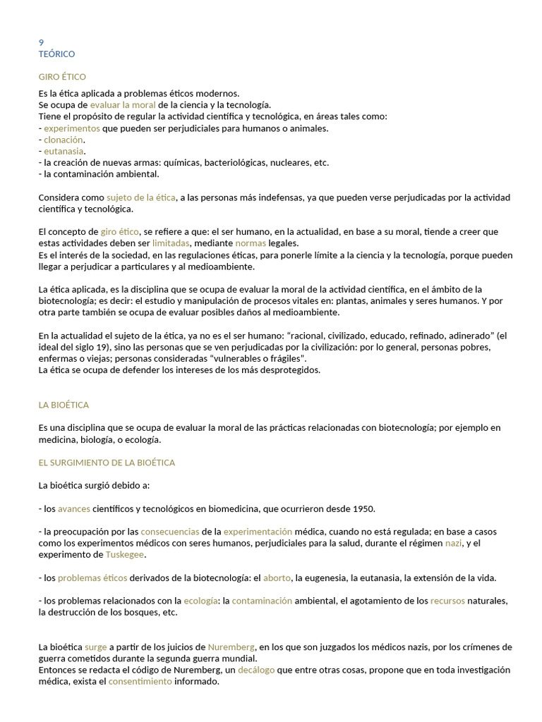 Ética - Mini Resumen Teórico | PDF