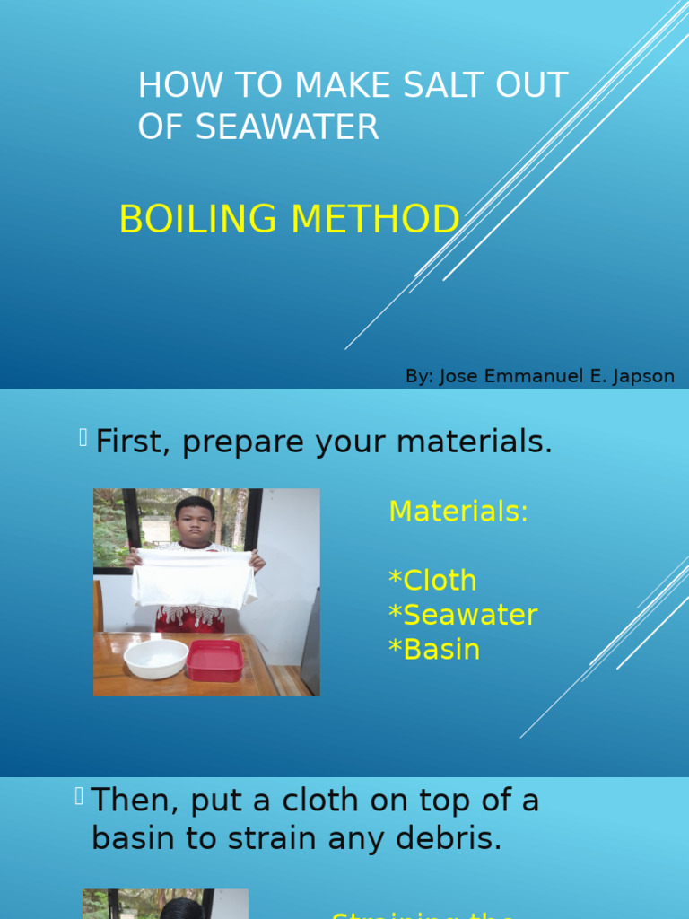 How to Make Salt from Seawater | PDF