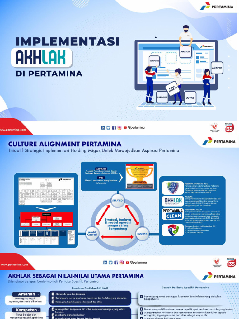 AKHLAK, C5B Dan Program Budaya Inti Pertamina 135 | PDF