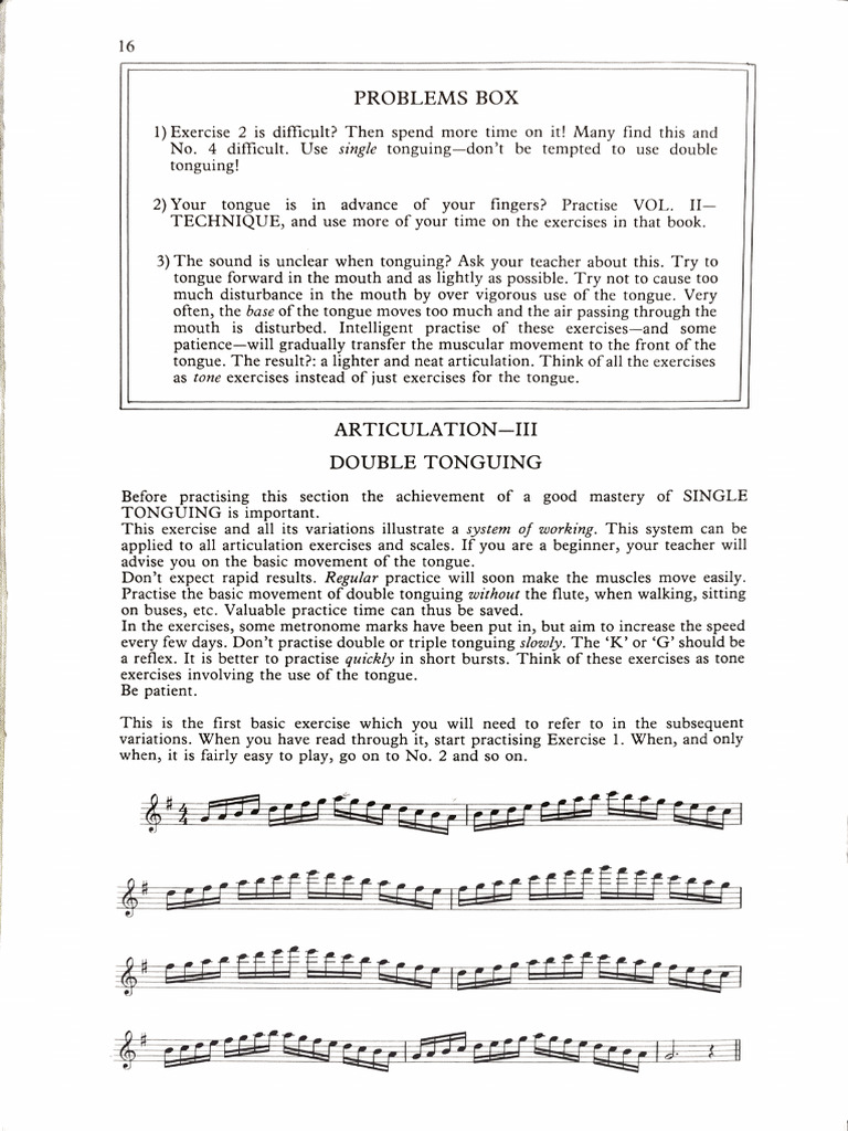 Trevor Wye Double Tonguing Exercises | PDF