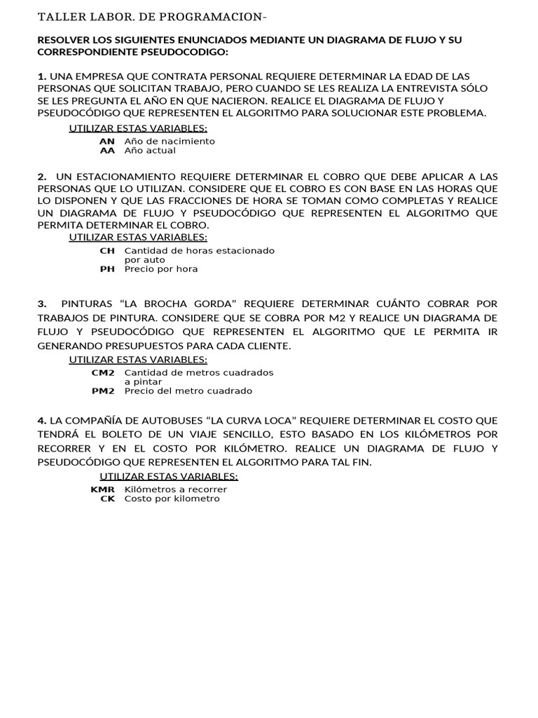 TP3 Diagramas y Pseudocodigo | PDF