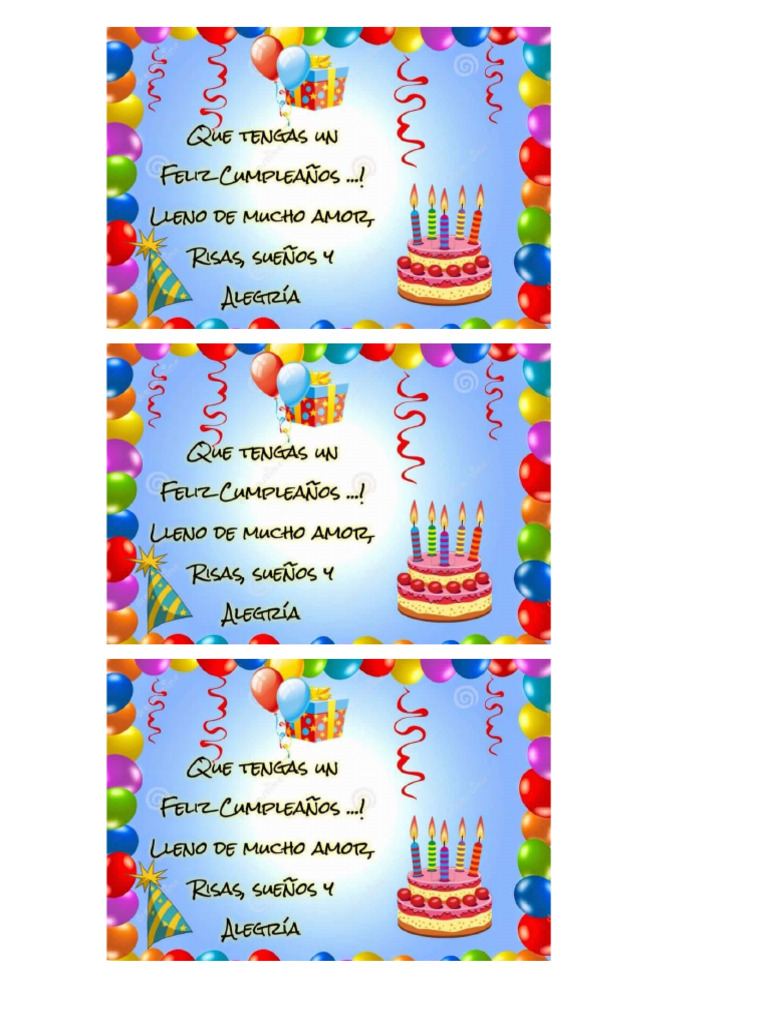 Tarjeta Cumple Imprimir 1 | PDF