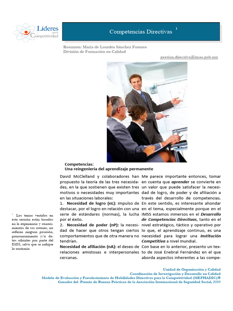 Competencias Directivas | PDF