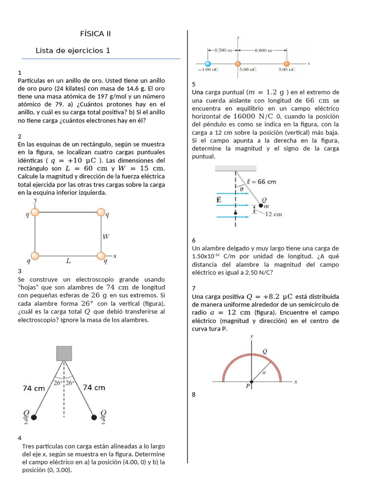 Lista de Ejercicios 1 MEC F2 | PDF