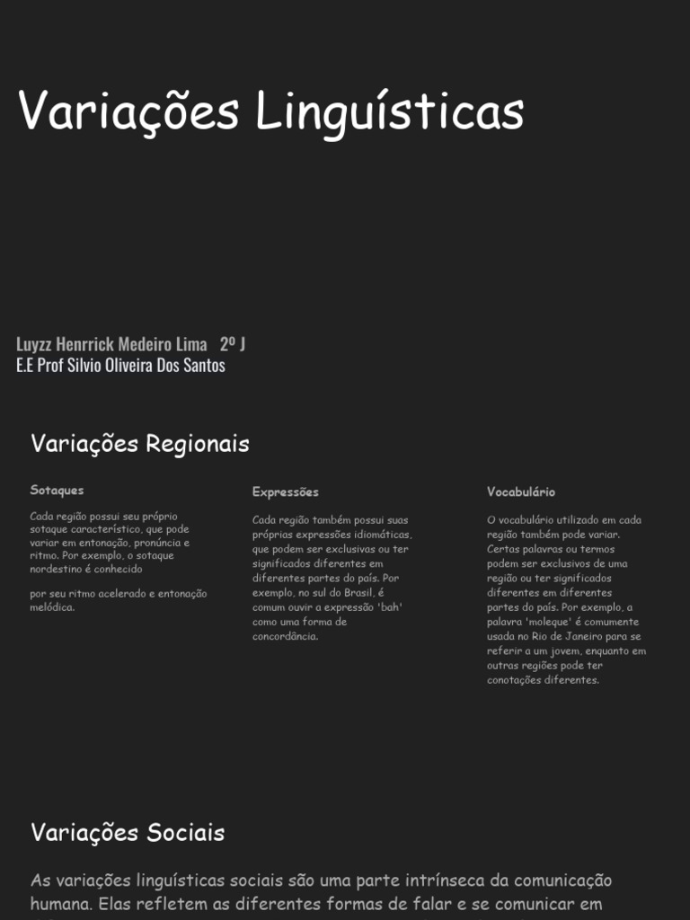 Variacoes Linguisticas | PDF