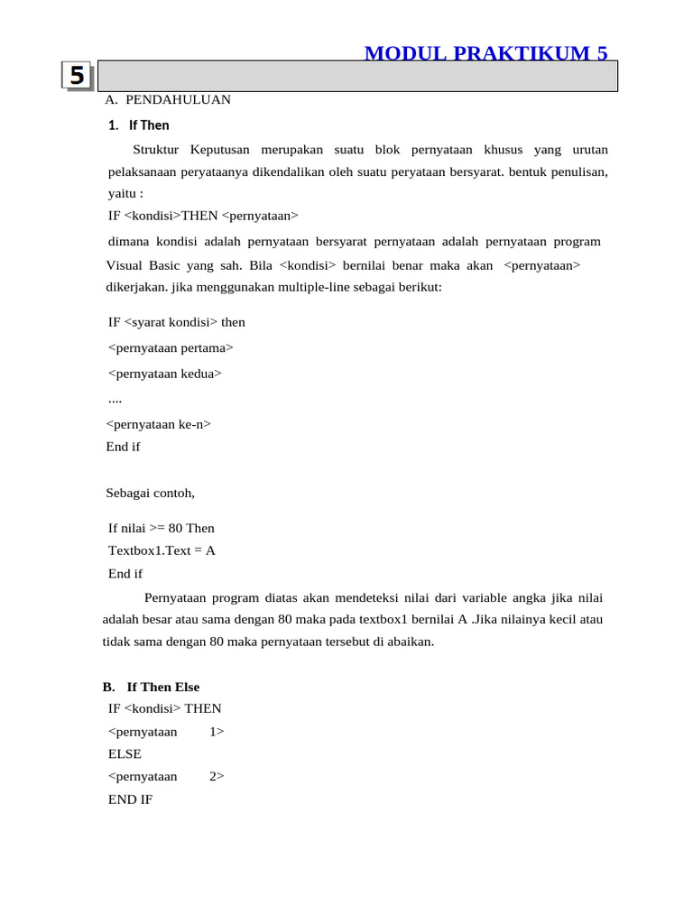 Modul Praktikum Alpro 5 | PDF