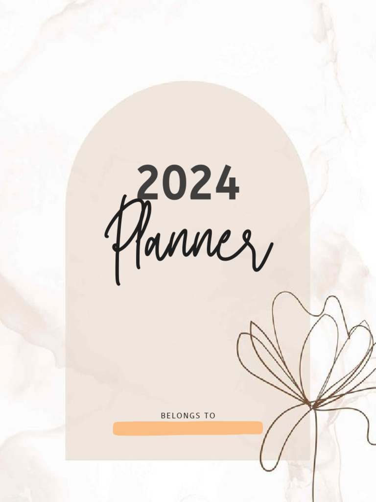 Minimalist Personal 2024 Year Calendar Planner | PDF