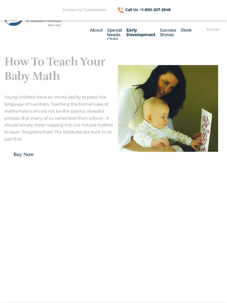 How To Teach Your Baby Math - IAHP | PDF
