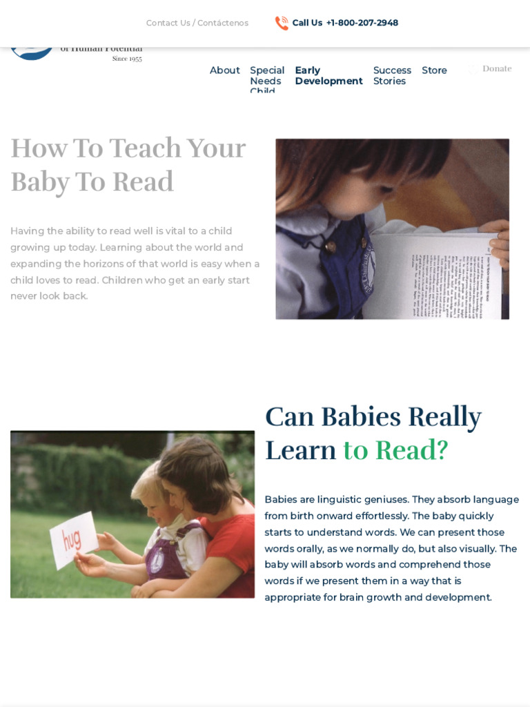 How To Teach Your Baby To Read - IAHP | PDF