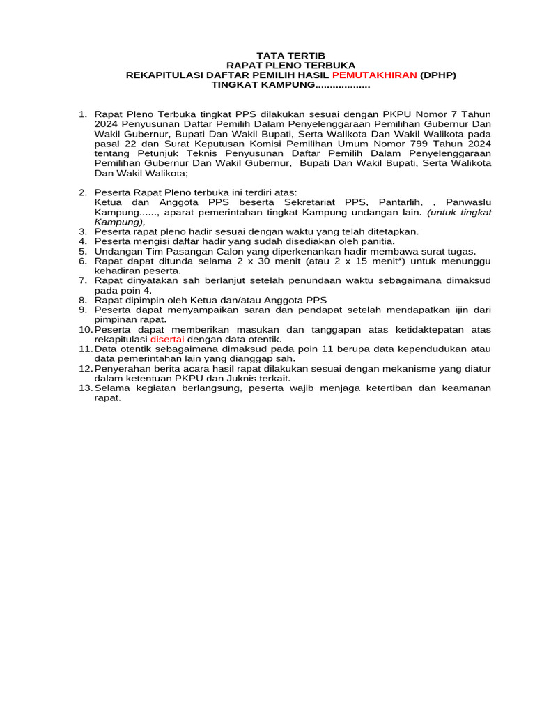 04 Draft Tatib Rekap PPS PPK | PDF
