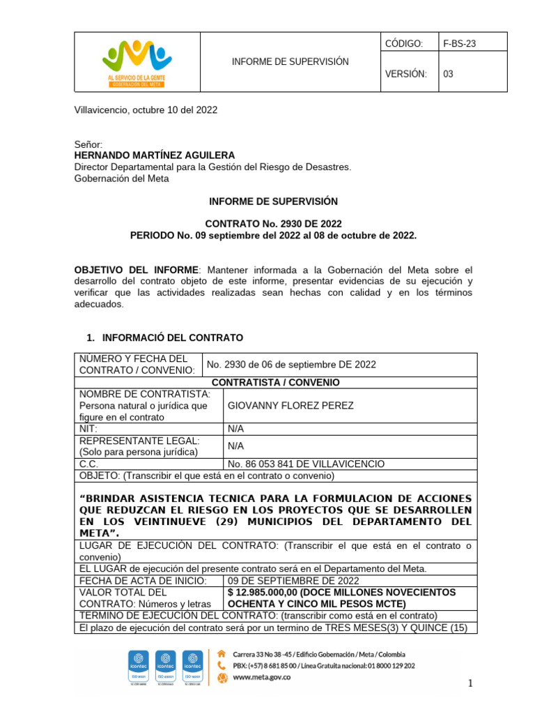 7.informe de Supervisión - 4 | PDF