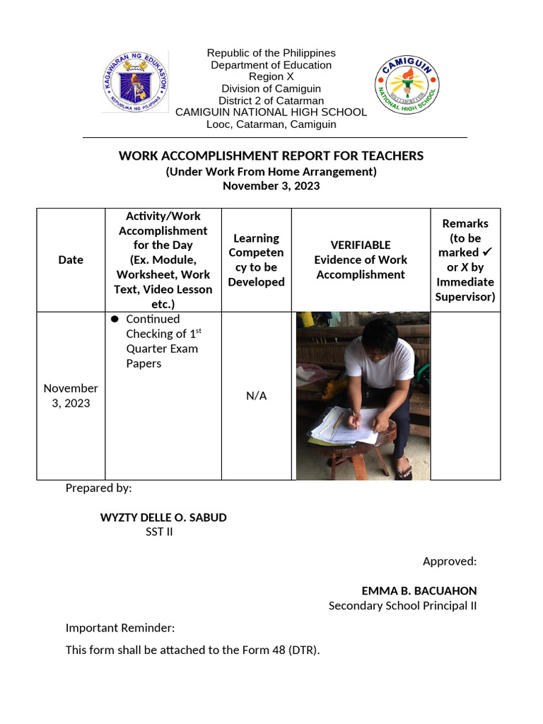 Accomplishment-Report-SY-2023-2024-November 2023 | PDF