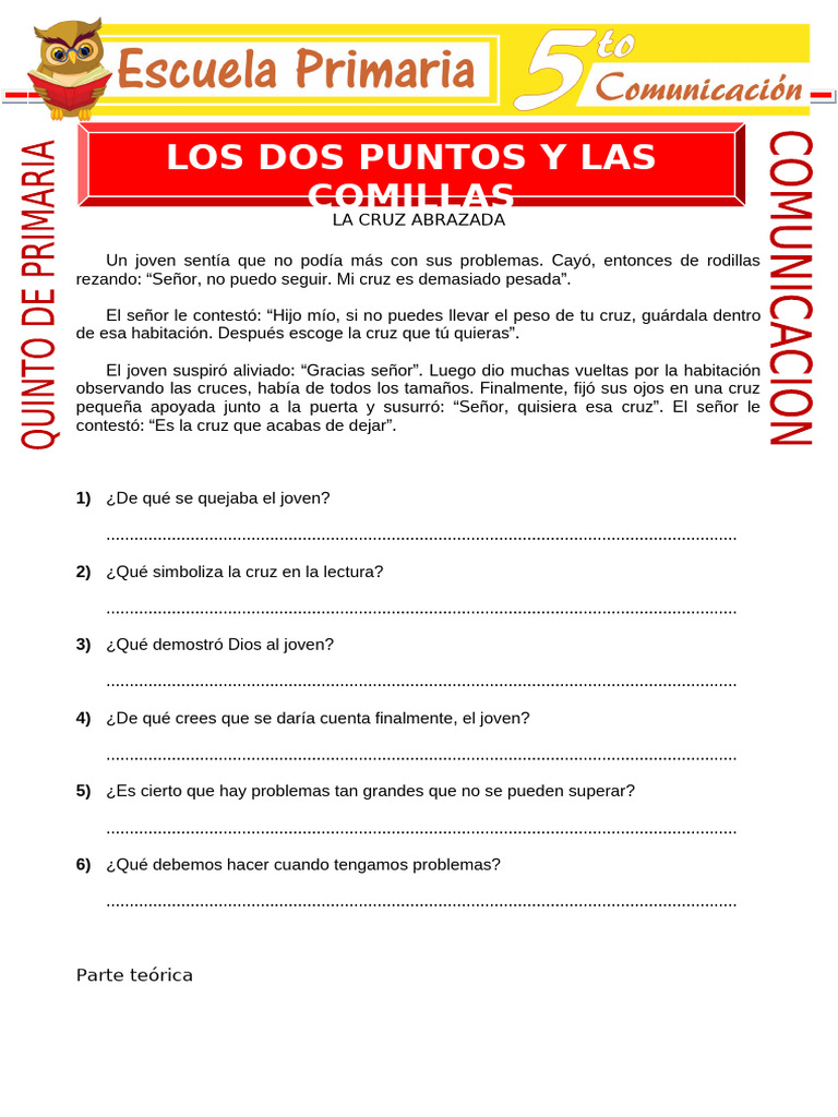 Ficha Los Dos Puntos y Las Comillas | PDF