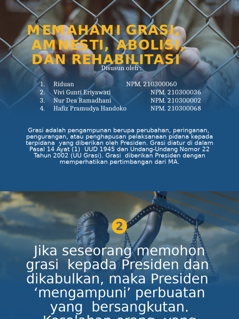 Grasi, Amnesti, Abolisi Dan Rehabilitasi Kel. 1 | PDF