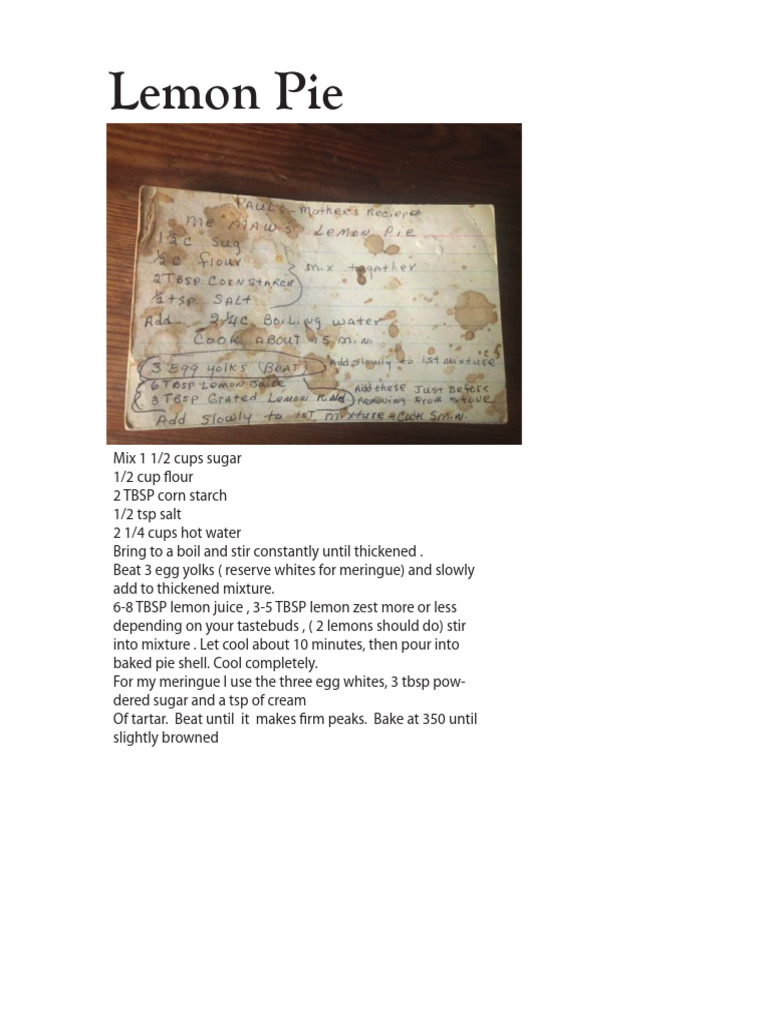 Lemon Pie | PDF