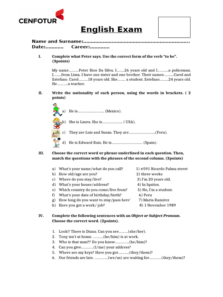 Intro English Exam | PDF